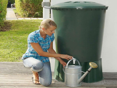 Round Water Butt rainwater storage sysytem 310 Litres