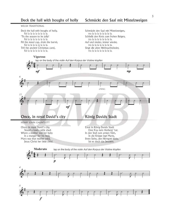 Mary Cohen: Carol Stringfest (Beginner Violin Part)