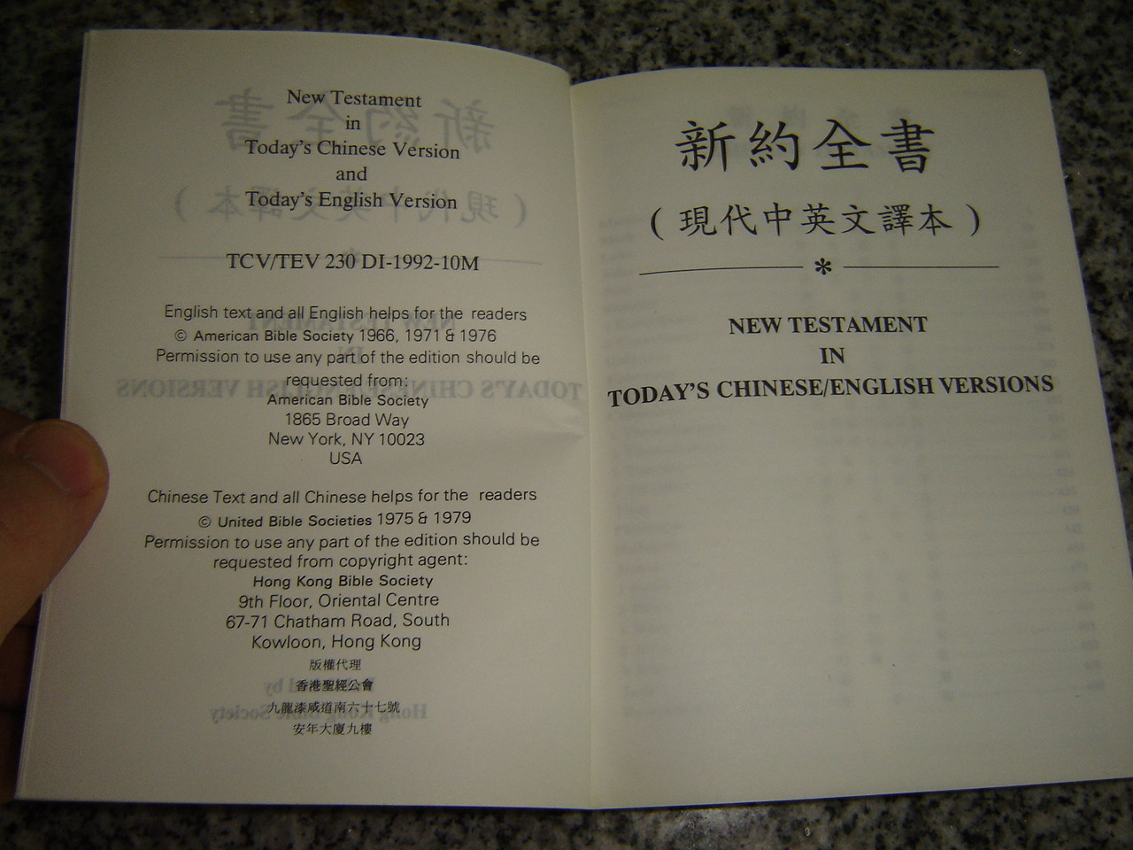 Chinese New Testament Bible Study Tool-Book