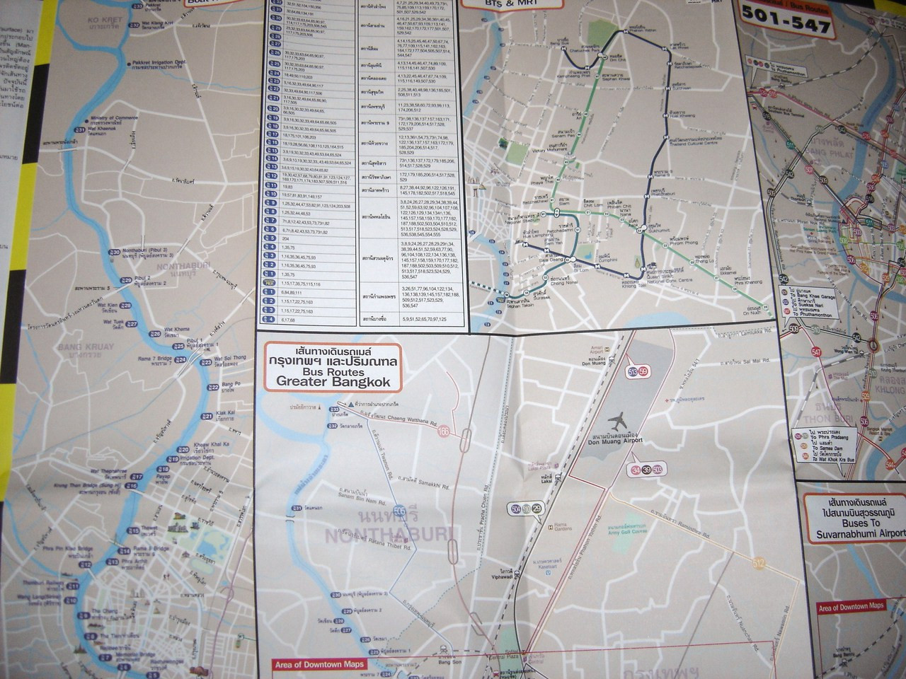 Bangkok Bus Map / Bilingual Thai - English Road Map / 282 Easy to ...