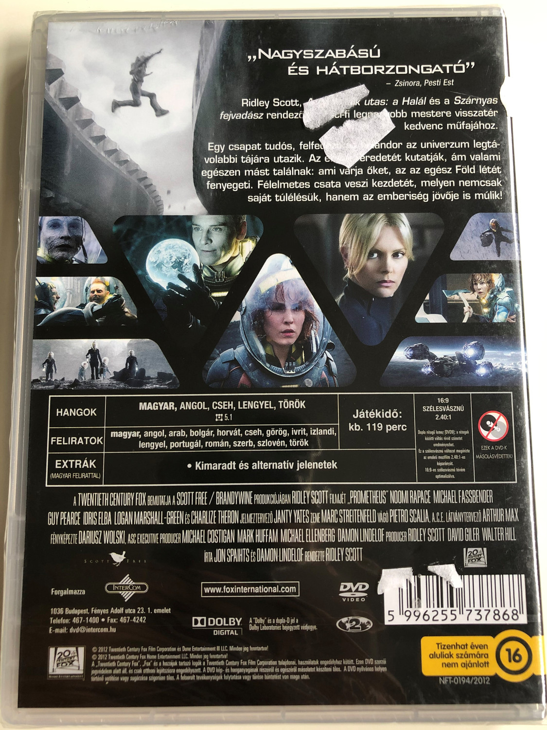 Prometheus DVD 2012 / Directed by Ridley Scott / Starring: Noomi Rapace ...