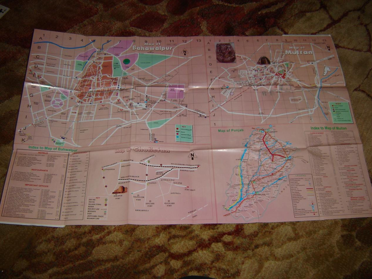 Multan / Bahawalpur Guide Map with TOURIST ATTRACTIONS and Cultural ...