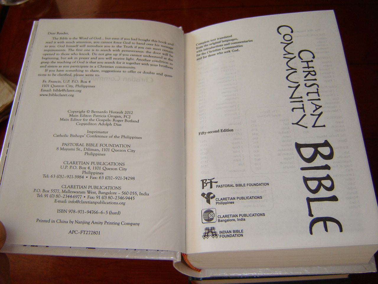 Christian Community Bible Catholic Pastoral Edition