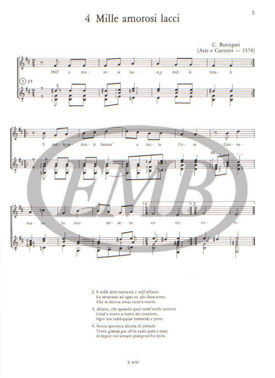 Italian Renaissance Songs for Voice and Guitar - Ed. Benkő