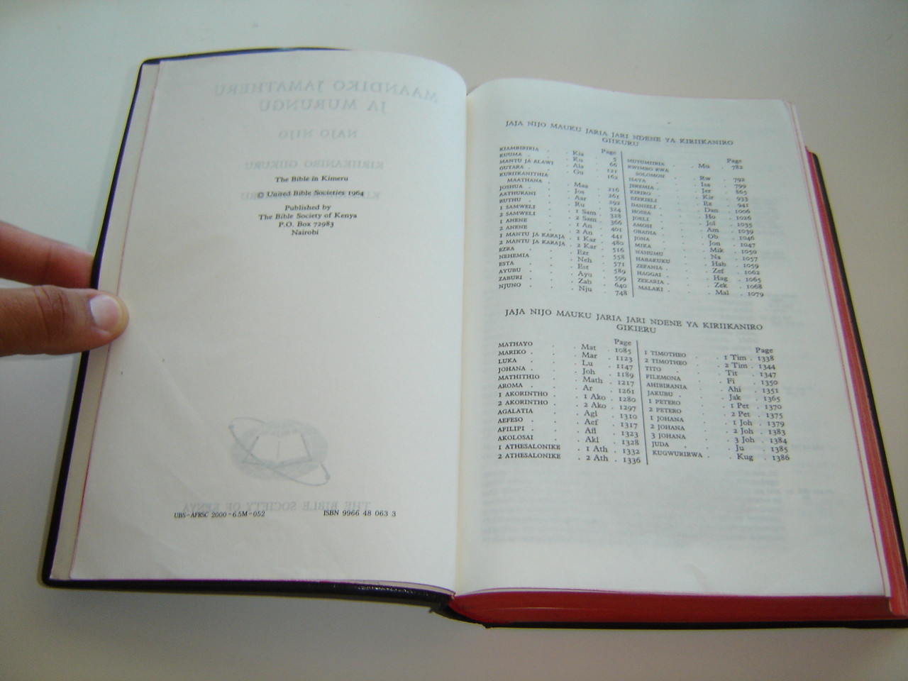 Kimeru Bible / Iuku Ria Murungu / 1964 Text / Maandiko Jamatheru Ja ...