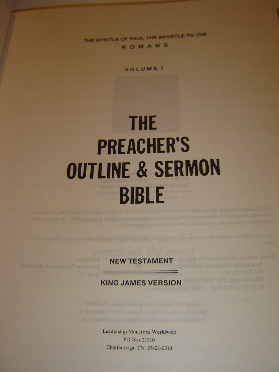 The Preachers Outline and Sermon Bible - ROMANS Vol. 7
