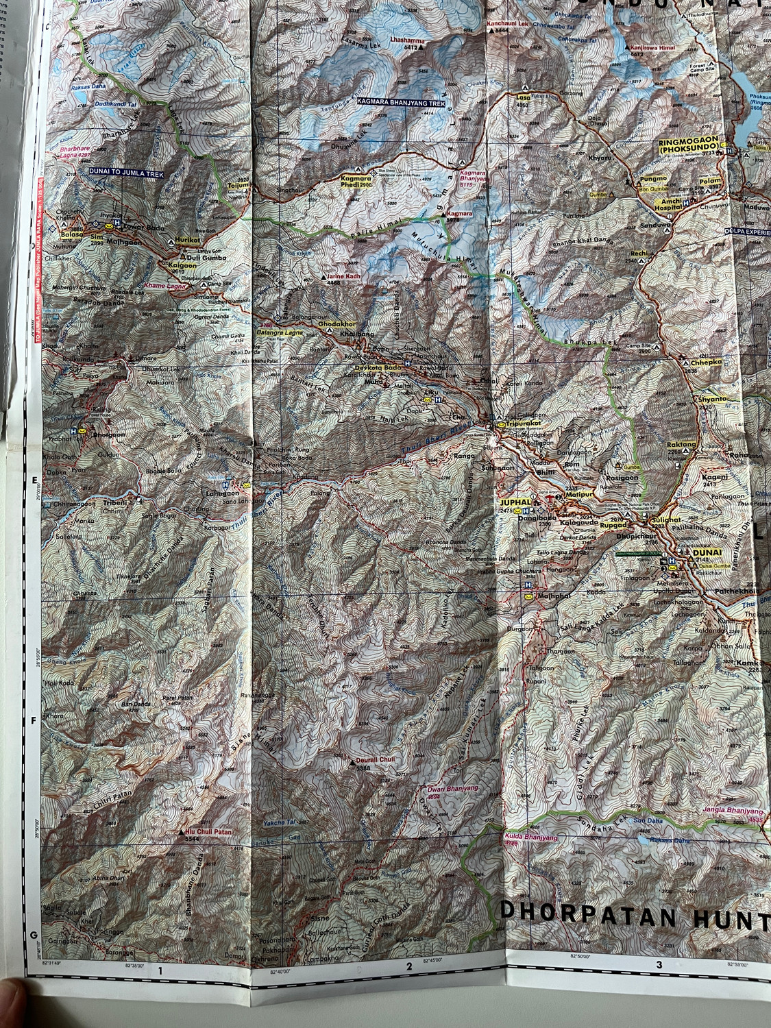 Upper and Lower Dolpa Trekking Map | Shey Phoksundo