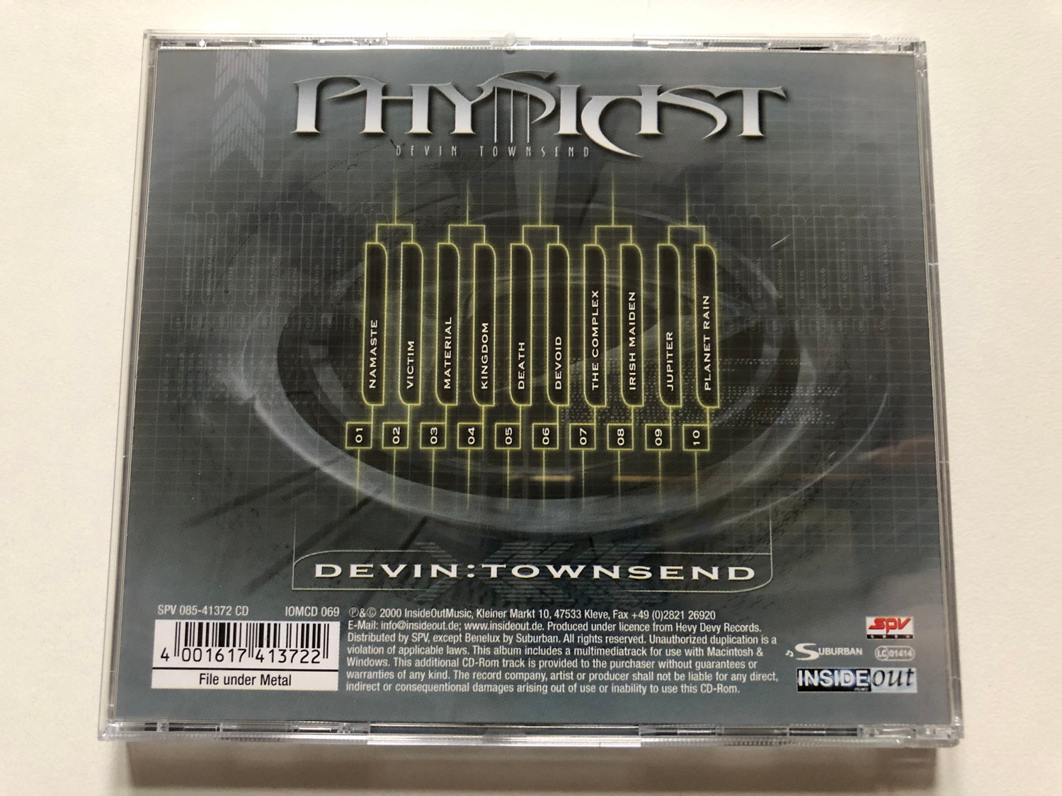 Devin: Townsend – Physicist / Inside Out Music Audio CD 2000 / IOMCD ...