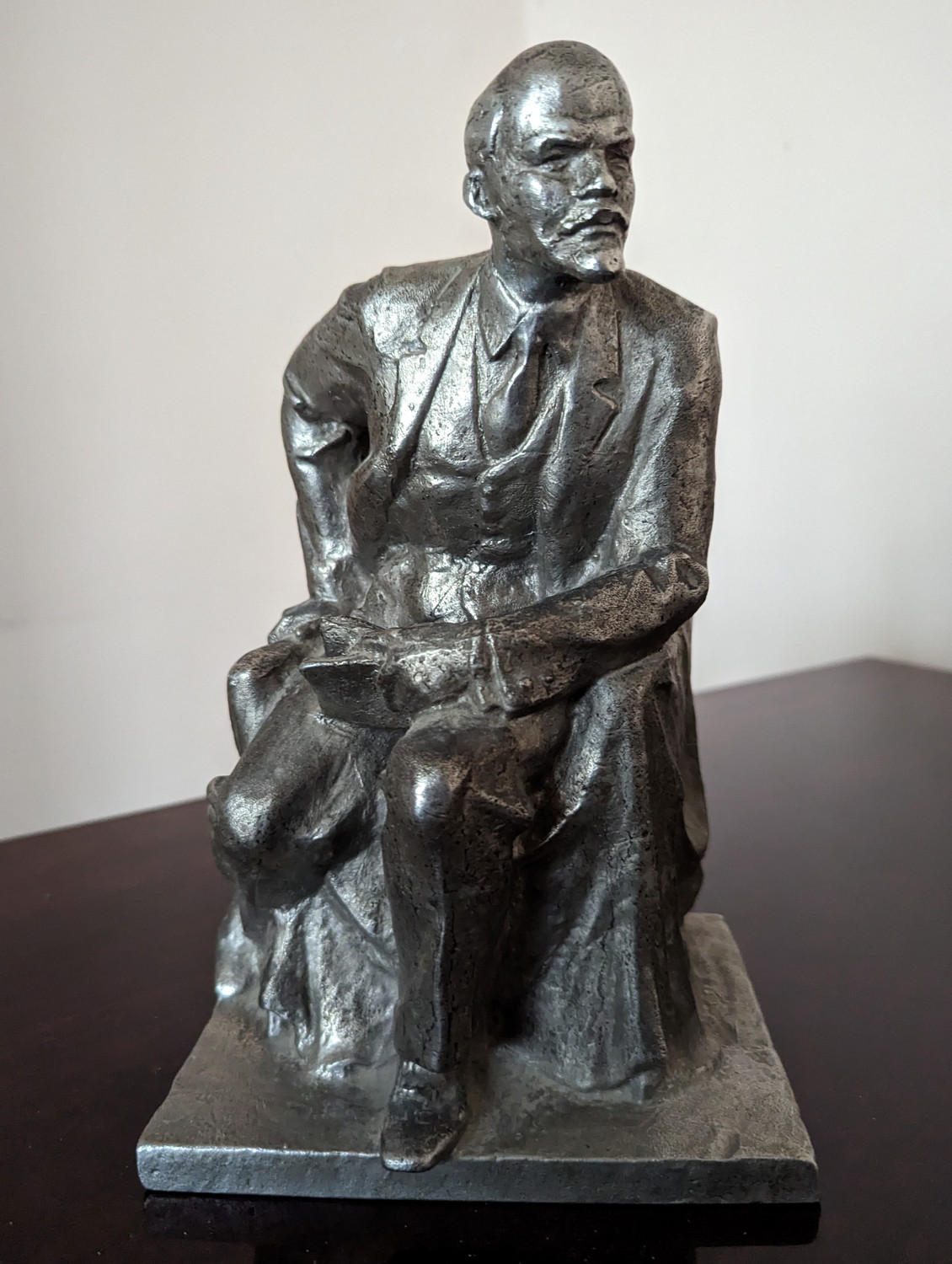 Rare Soviet Lenin in Smolny Statue - Vintage USSR