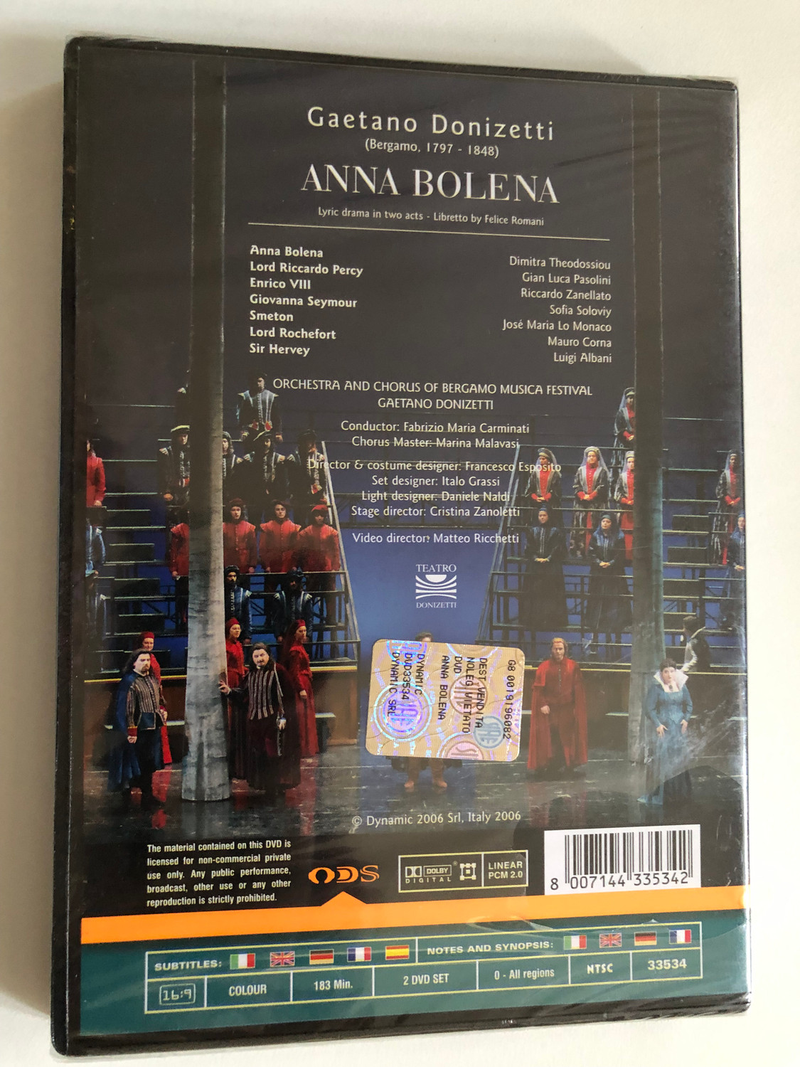 Anna Bolena – High Definition Opera DVD Set