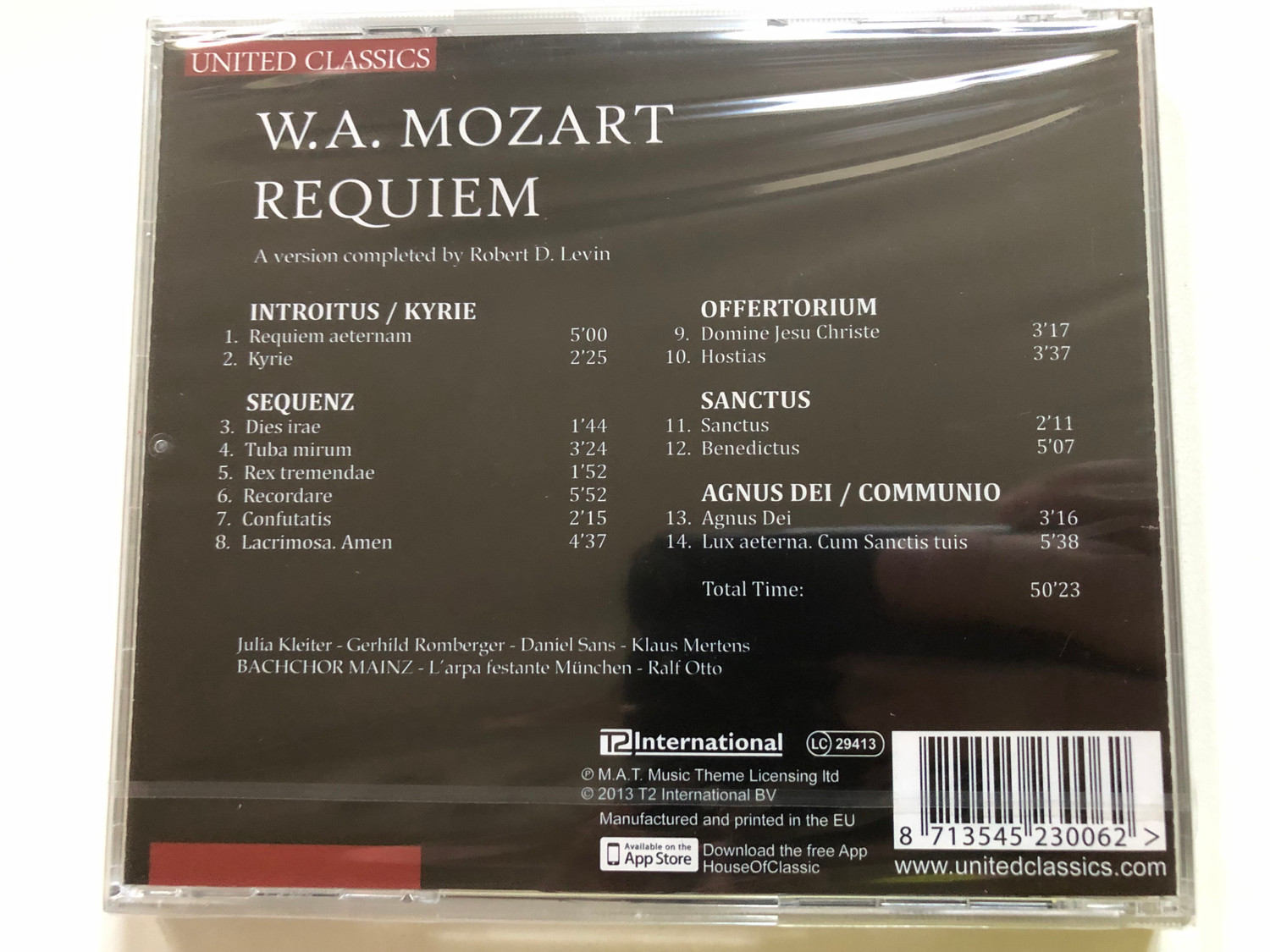 ozart Requiem (Levin Completion) | United Classics CD