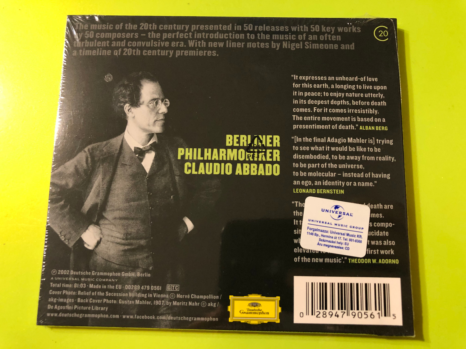 Mahler Symphony No. 9 - Abbado / Berliner Philharmoniker CD