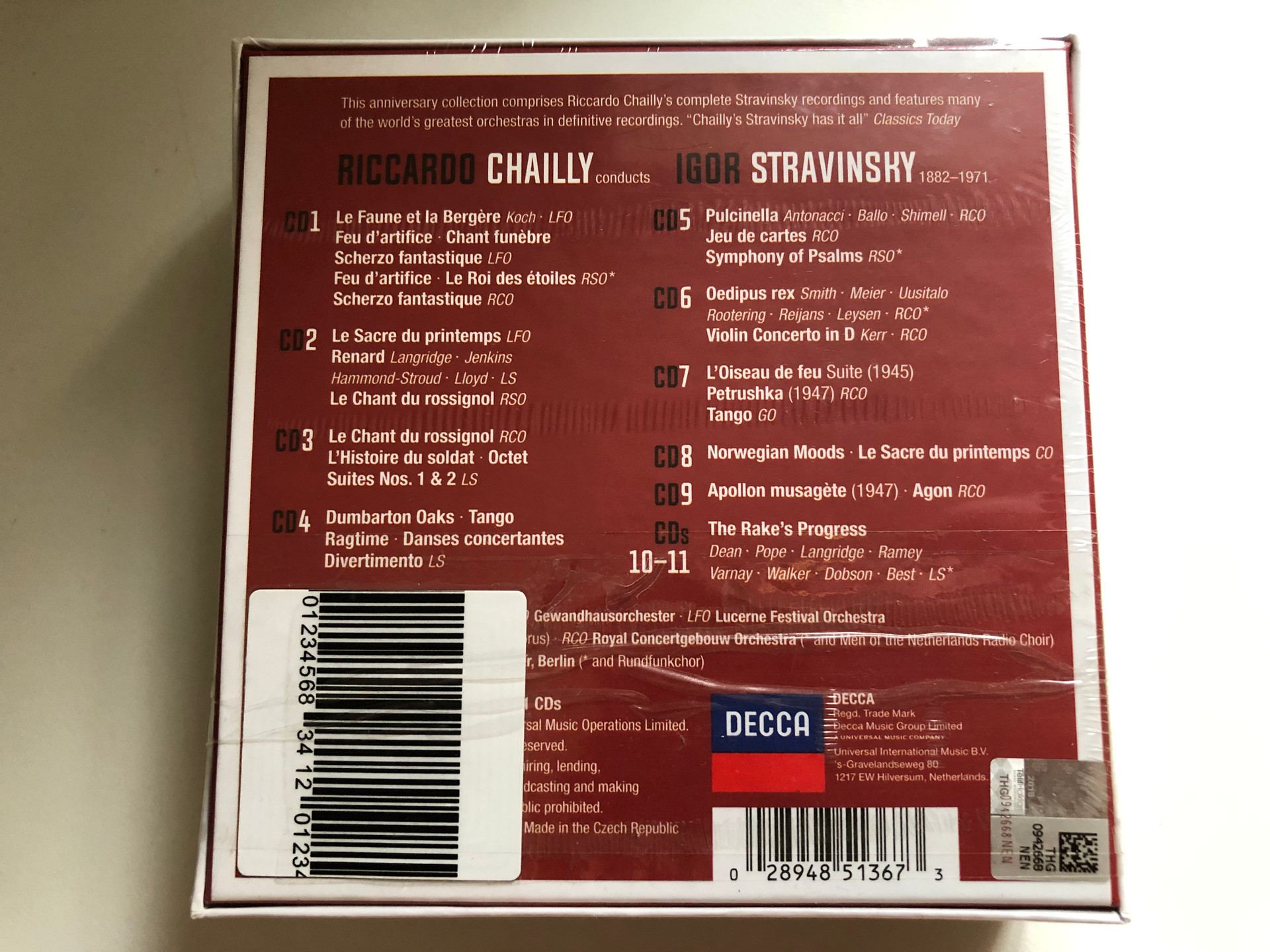 Stravinsky Edition - Riccardo Chailly / Decca 11x Audio CD, Box Set ...