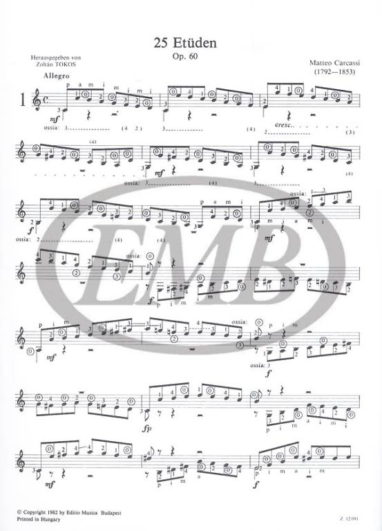 Carcassi: 25 Studies for Guitar Op. 60 | Tokos Zoltán | EMB