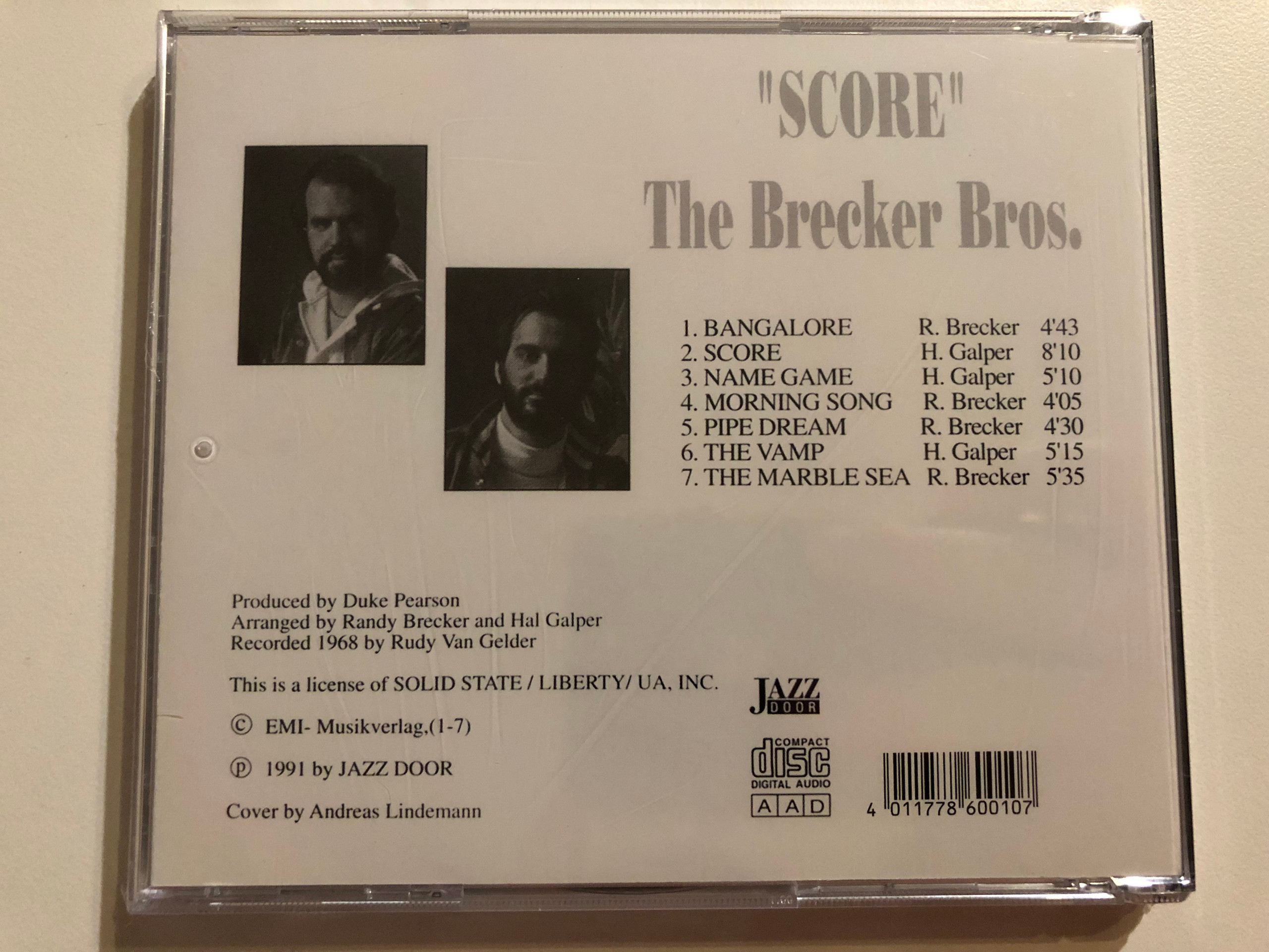 The Brecker Bros. – ''Score'' / Jazz Door Audio CD 1991 / 1211 - Bible ...