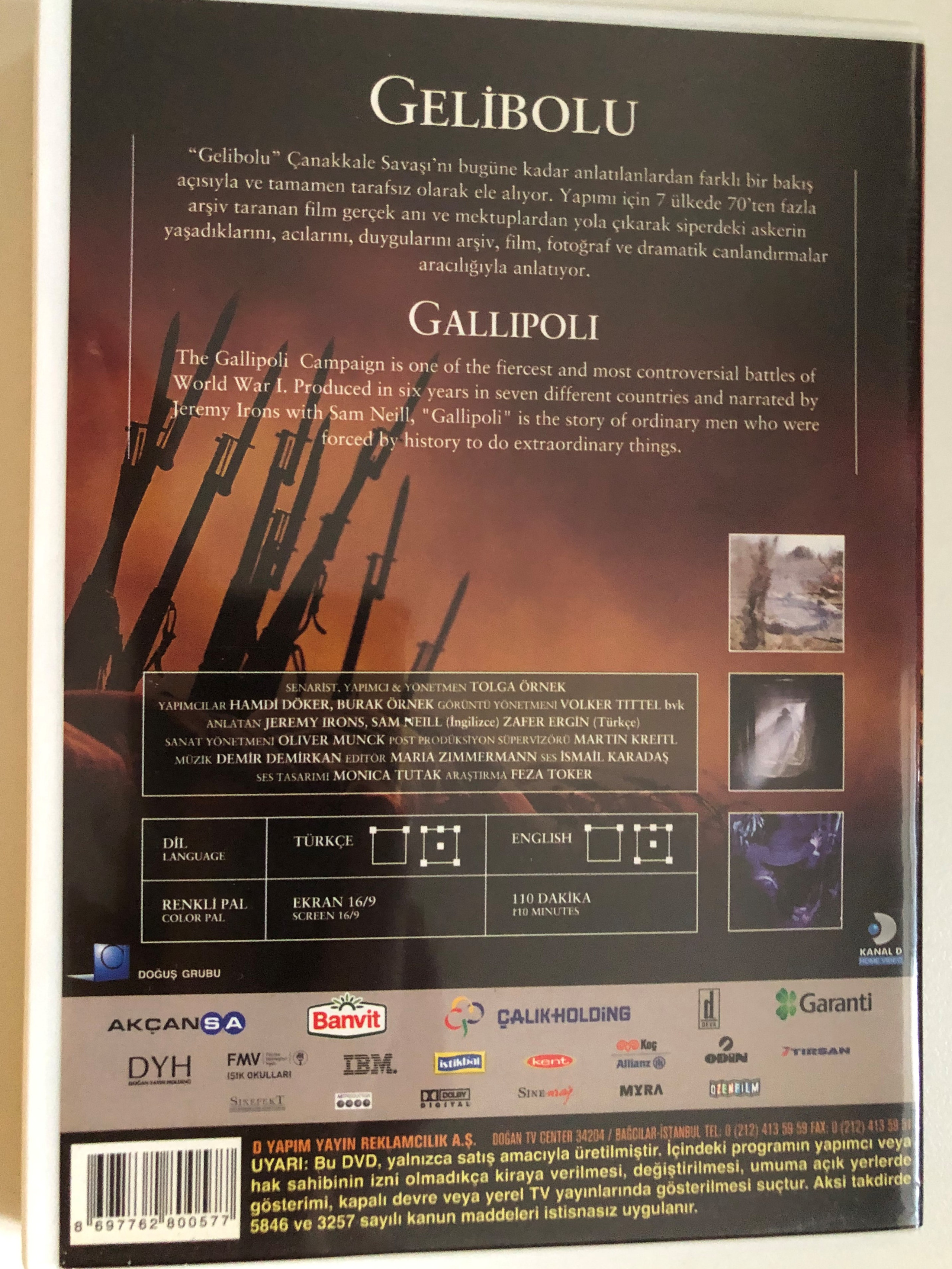 Gelibolu - Gallipoli / Documentary / Actors and Narrators: Jeremy Irons ...