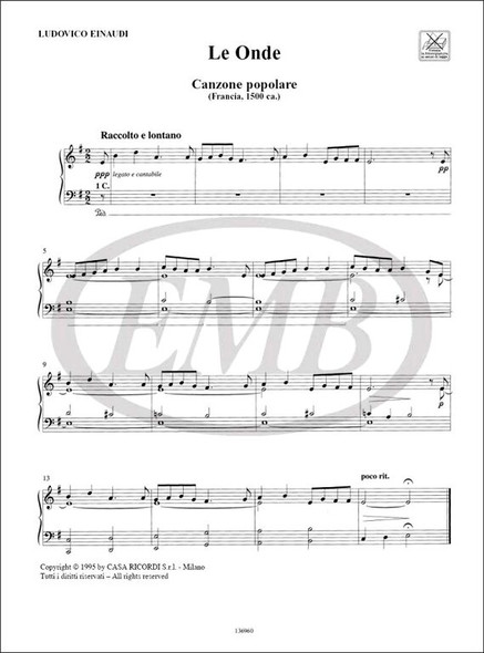 Einaudi, Ludovico: Le Onde / Sheet music and CD / Ricordi / 2011 ...