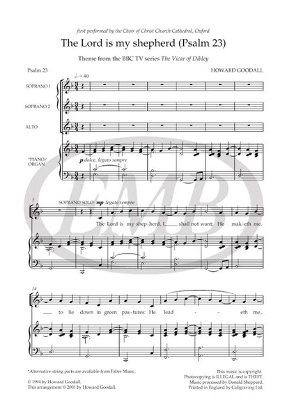 Goodall, Howard: Lord is my shepherd / Faber Music - Bible in My Language