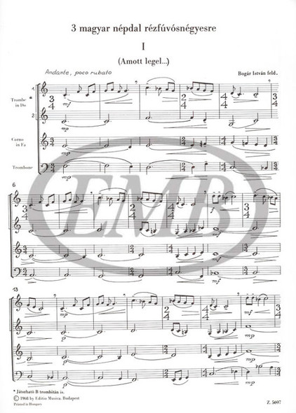 Bogár István Character Variations On An Old Hungarian Folksong For