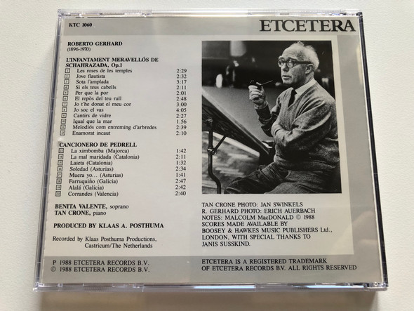 Roberto Gerhard: Schahrazada CD - Benita Valente, Tan Crone