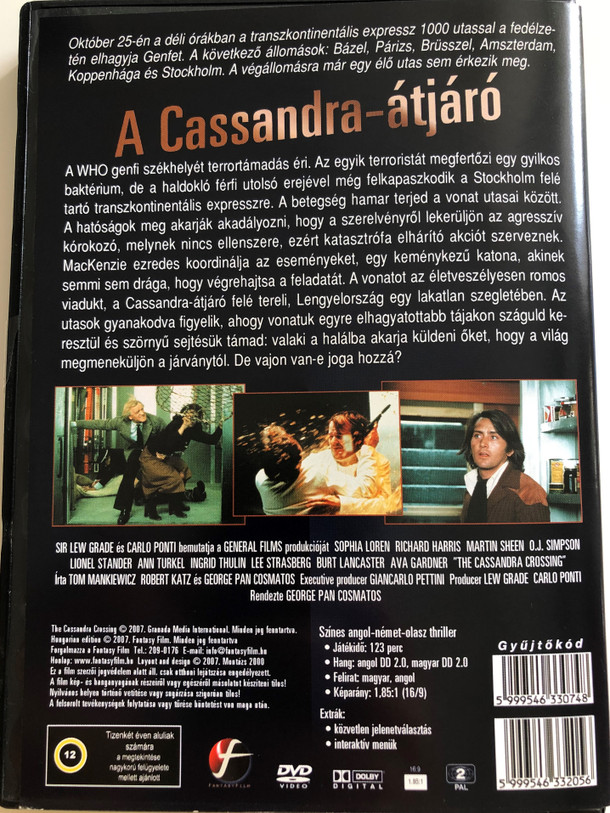 The Cassandra Crossing DVD (1976) - Disaster Thriller Directed by ...