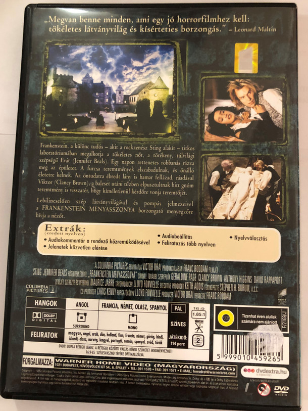 The Bride DVD 1985 Frankenstein Menyasszonya / Directed by Franc Roddam ...