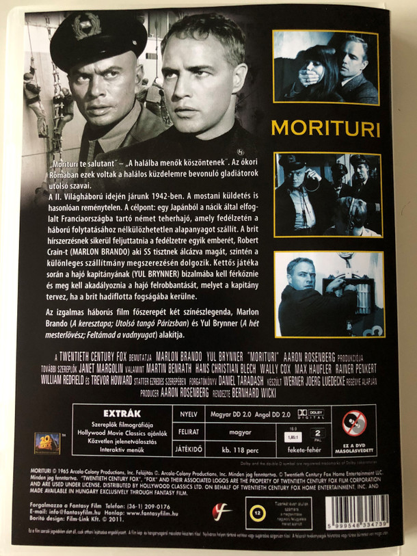 Morituri (A halálba menők) - 1965 War Drama DVD