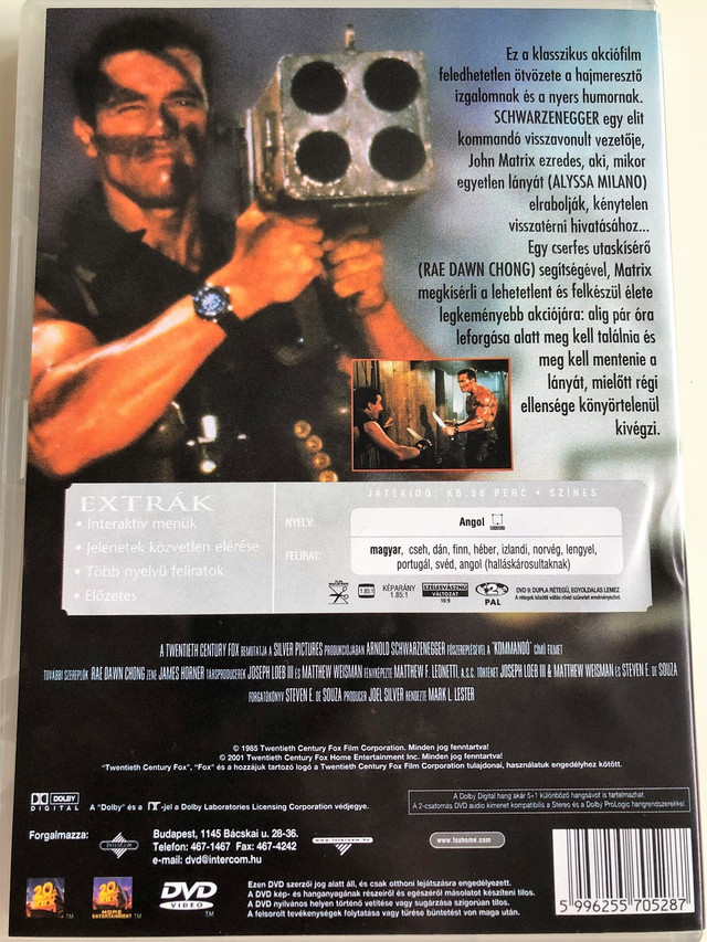 Commando DVD 1985 Kommandó / Directed by Mark L. Lester / Arnold ...