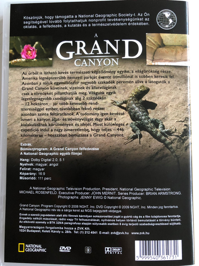 Grand Canyon DVD 2008 A Grand Canyon / National Geographic documentary ...