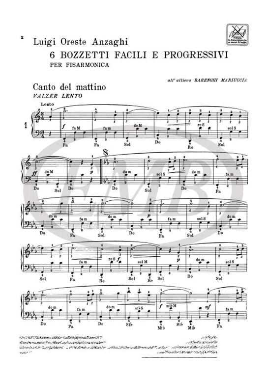 Anzaghi, Luigi Oreste: 6 BOZZETTI FACILI E PROGRESSIVI / Ricordi / 1983 ...