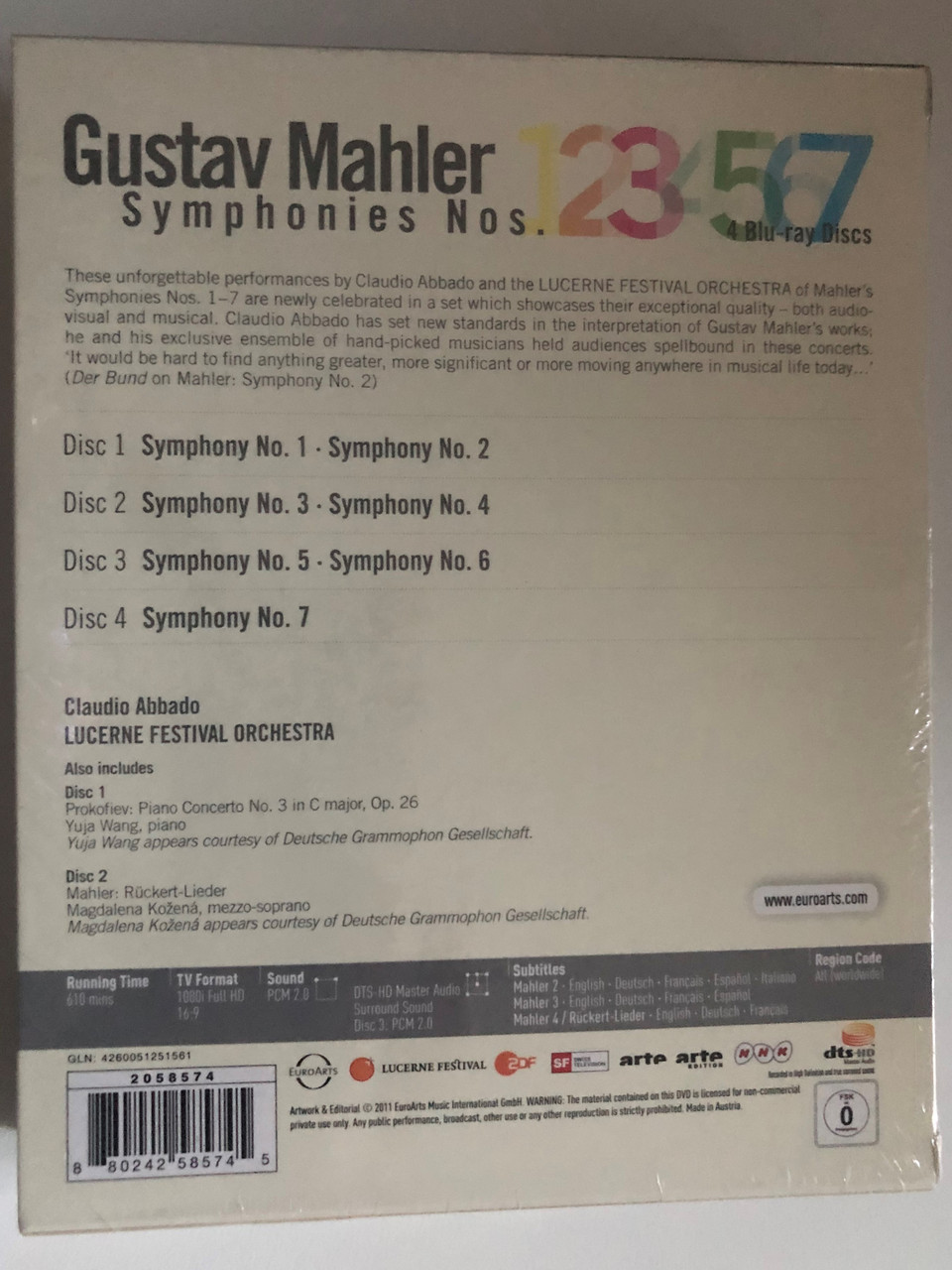 The Abbado Mahler Symphonies 1-7; 4 Blu-ray Disc Set / Magdalena Kožená ...