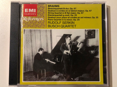 Brahms - String Quartet In B Flat Major, Op. 67; Piano Quartet In G Minor, Op. 25 - Rudolf ...