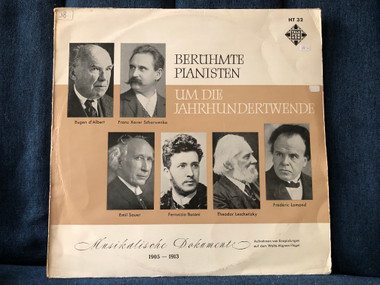Berühmte Pianisten Um Die Jahrhundertwende - Telefunken LP