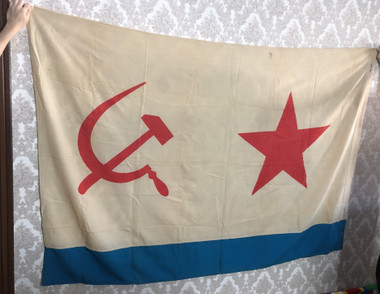 Vintage Authentic USSR Soviet Naval Ensign Flag