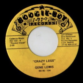 LEWIS , GENE LEWIS - CRAZY LEGS - Norton Records