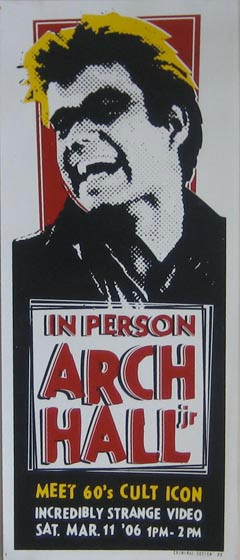 ARCH HALL, JR POSTER - Norton Records
