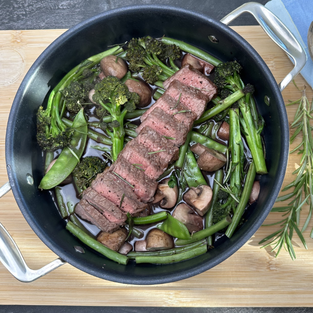 Rump and broccoli all in one dish - Warrendale Wagyu
