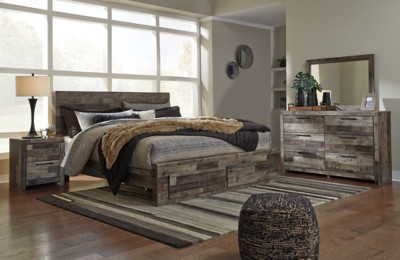 The Derekson King Panel Storage Bed, Dresser and Nightstand available ...