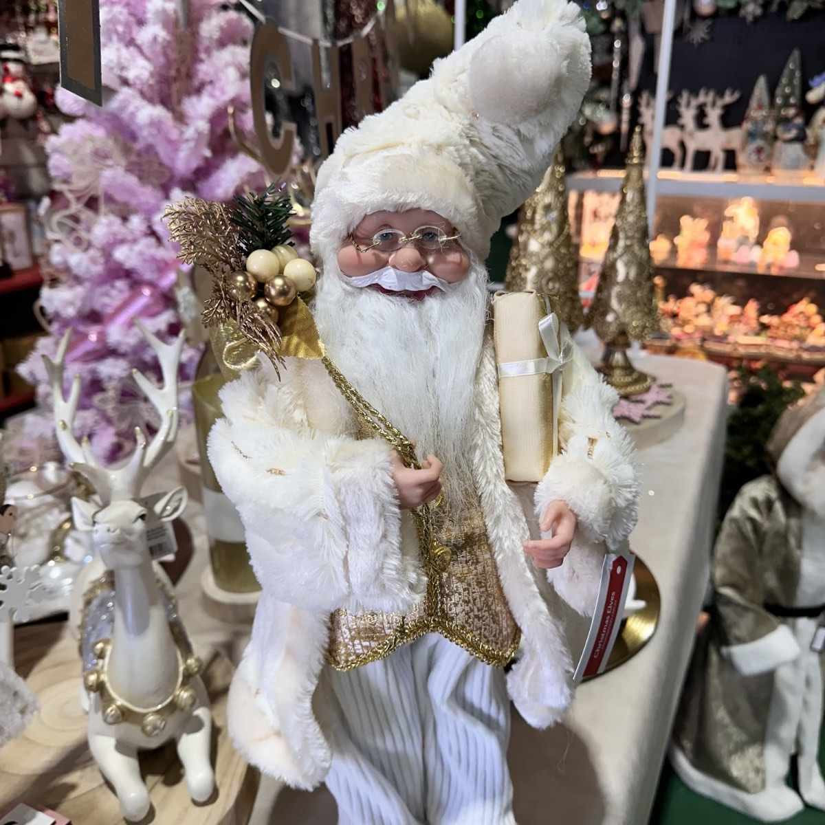 Gold Ivory Santa Claus - 45cm - Christmas Elves
