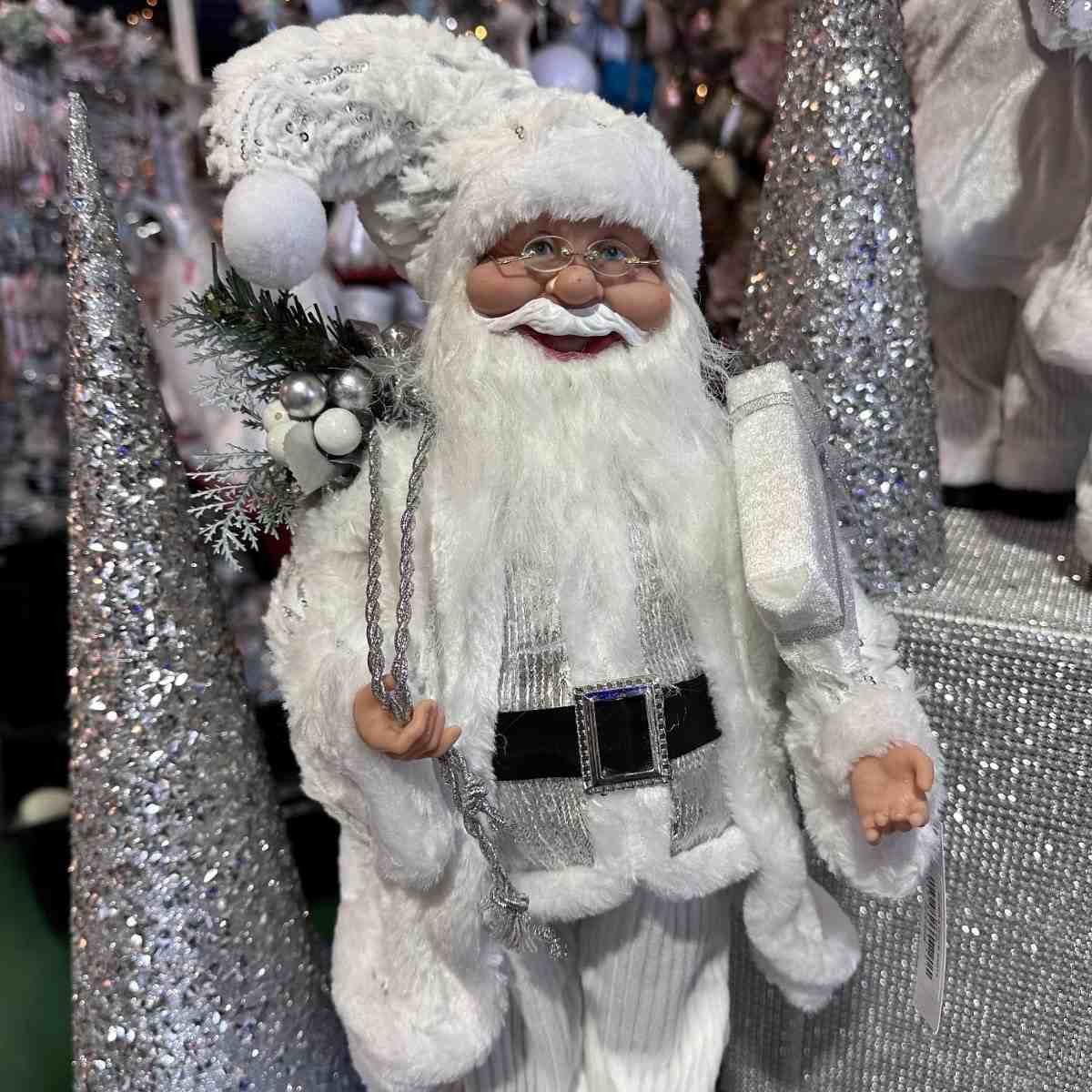 Silver White Santa Claus - 45cm - Christmas Elves