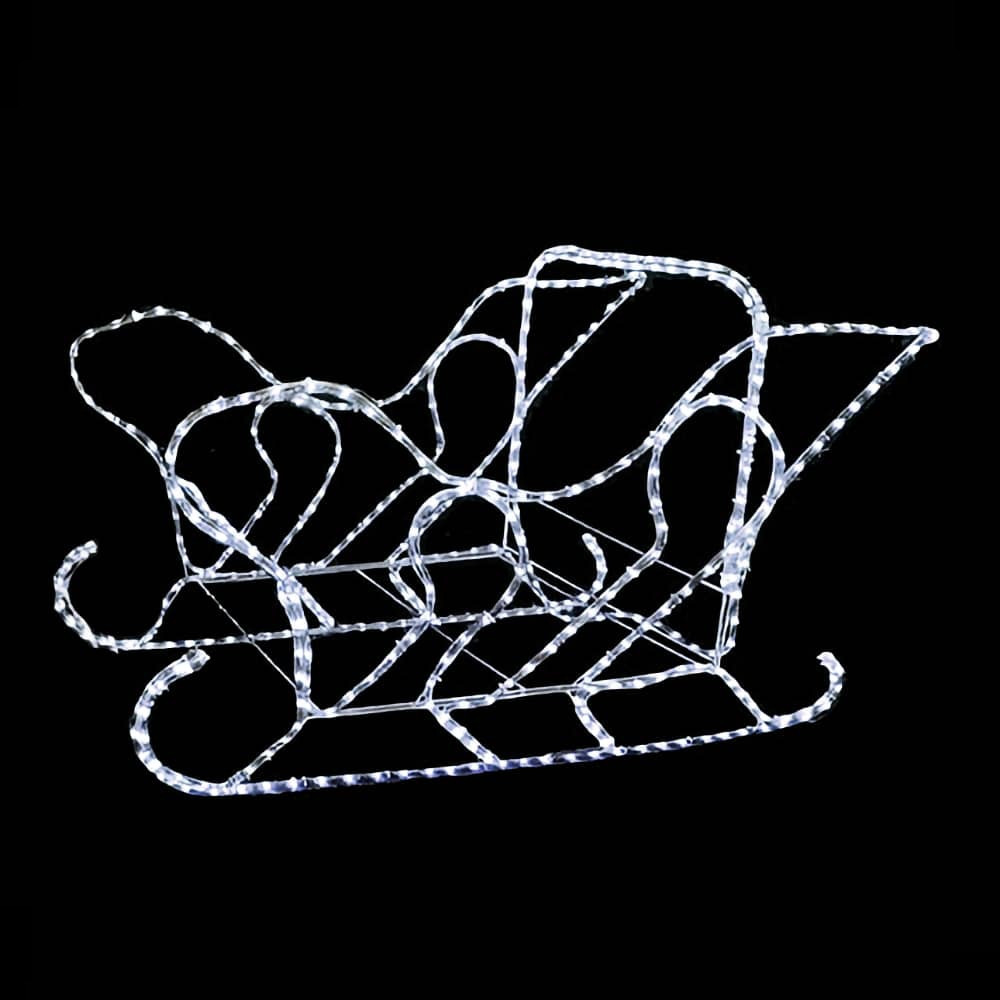 White LED Rope Light Santa Claus Sleigh - 125cm - Christmas Elves