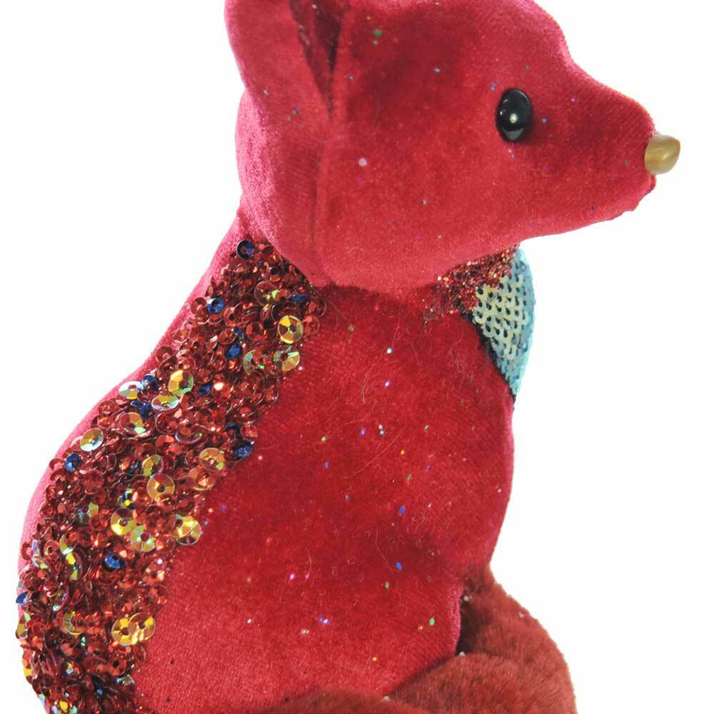 Red Velvet Fox - 16cm - Christmas Elves