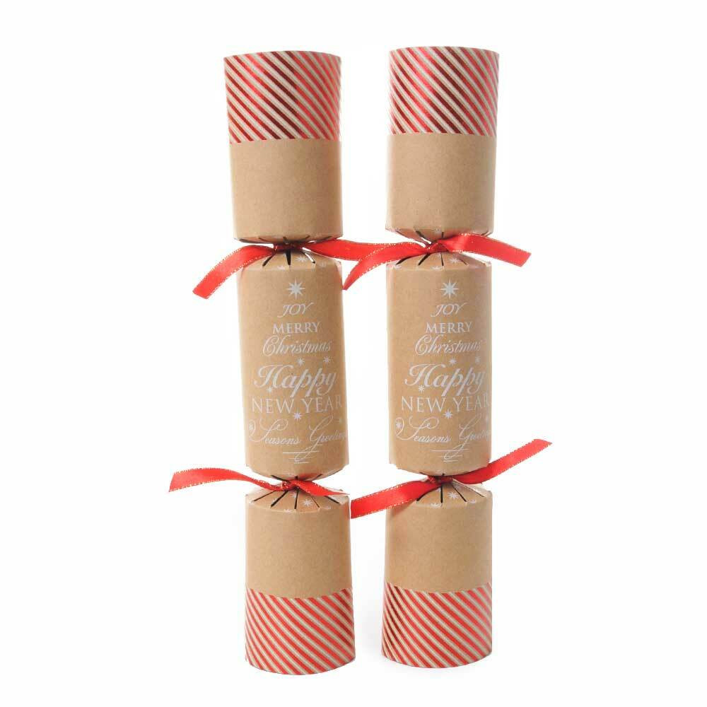 Premium Natural Red Word Tree Cracker (Pack of 6) - 30cm - Christmas Elves