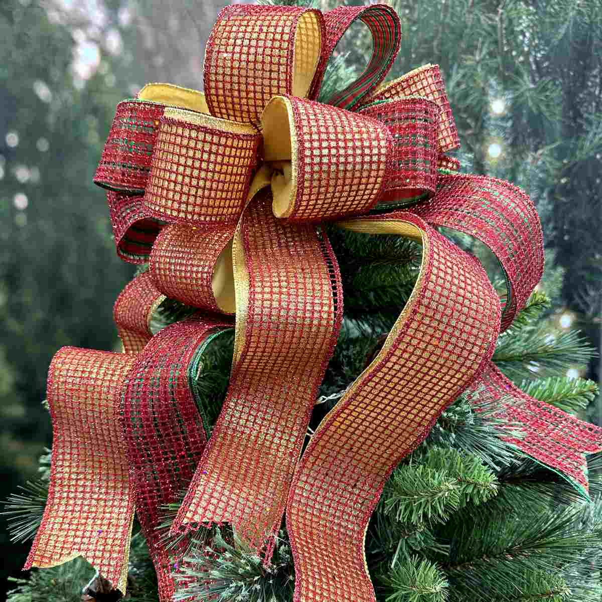 Red Mesh Ribbon - 10m - Christmas Elves