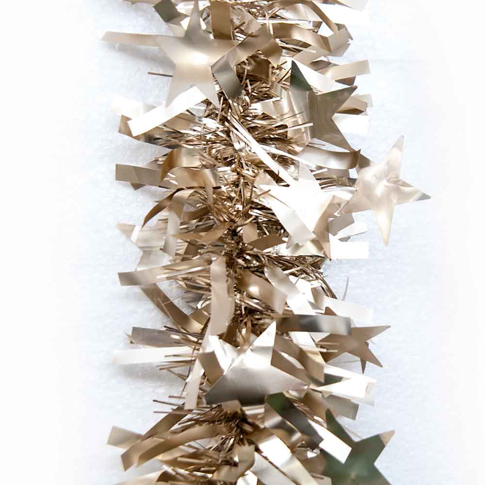 Tinsel Matte Champagne Gold (3 Styles) - 2m - Christmas Elves