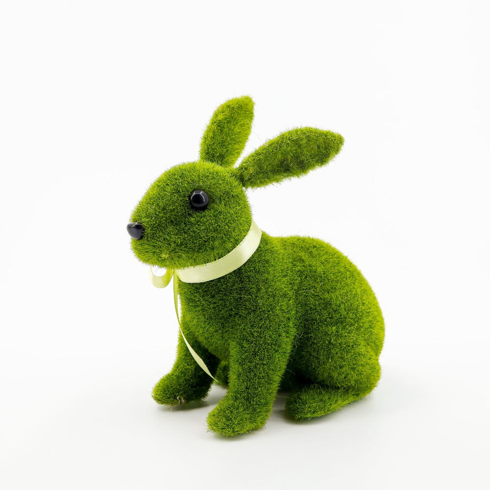 Green Moss Style Hopping Bunny - 30cm - Christmas Elves