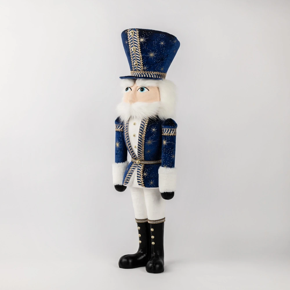 Festive Blue White Nutcracker - 101cm - Christmas Elves
