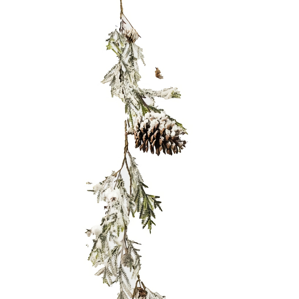 Frosted Vine Garland with Pinecones - 63cm - Christmas Elves