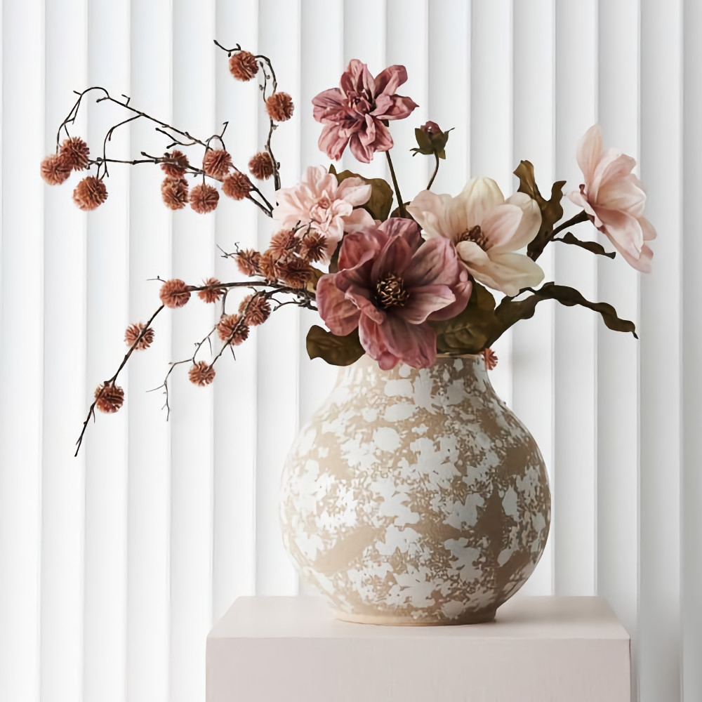 Dusty Mauve Magnolia Stem - 66cm - Christmas Elves