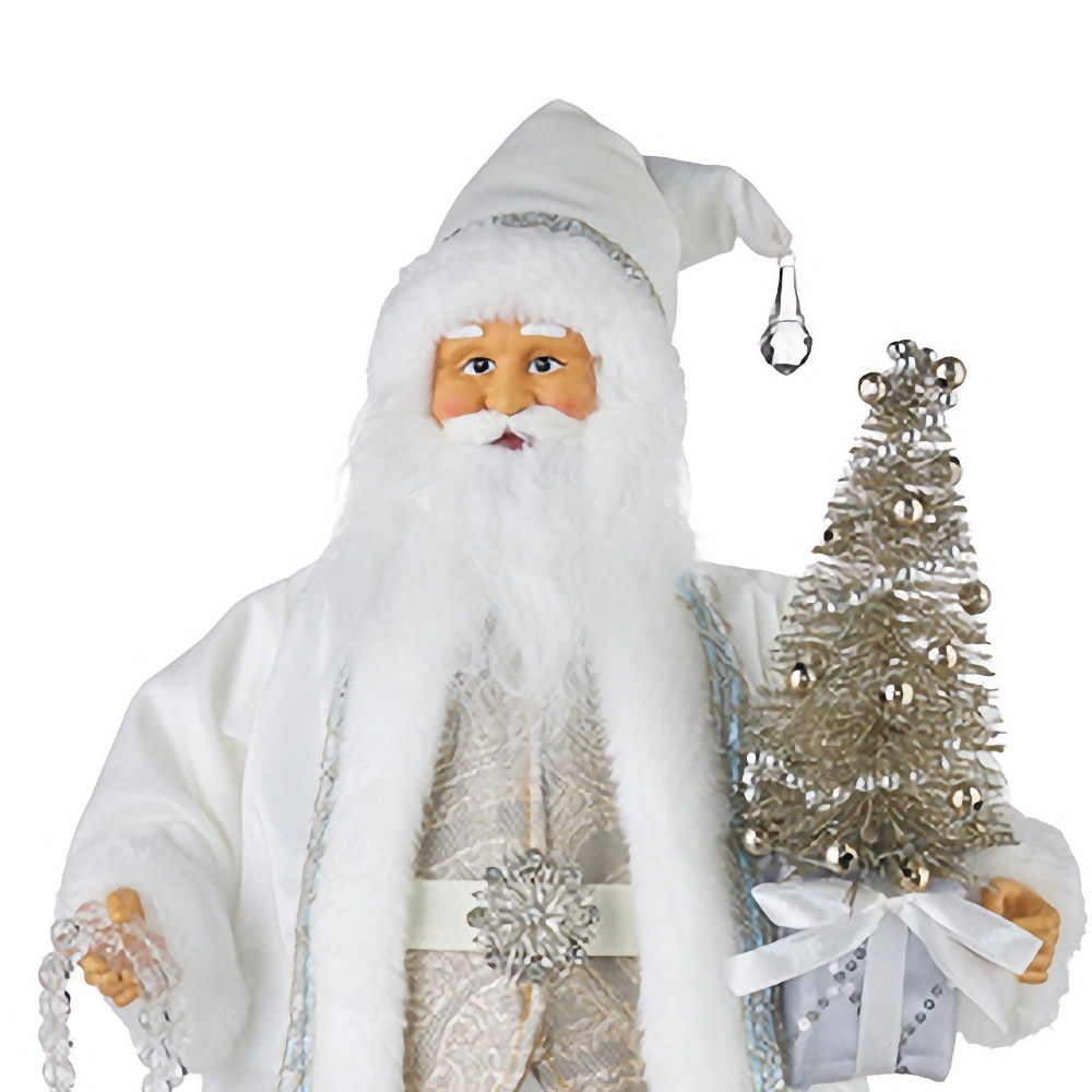White Santa Claus in Coat and Jewels - 46cm - Christmas Elves
